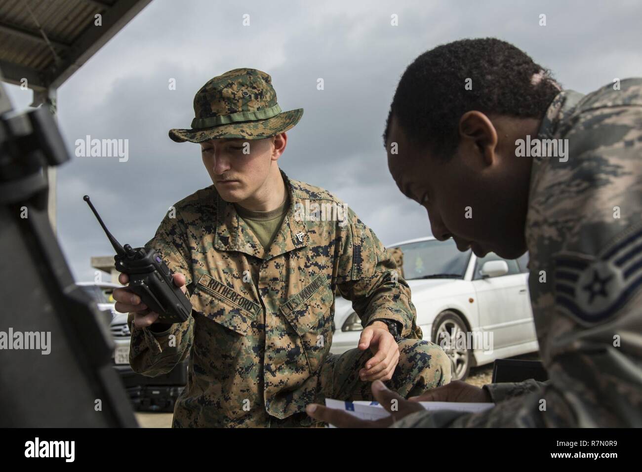 U.S. Marine Corps Cpl. Griffin Rutherford, an incident commander with ...