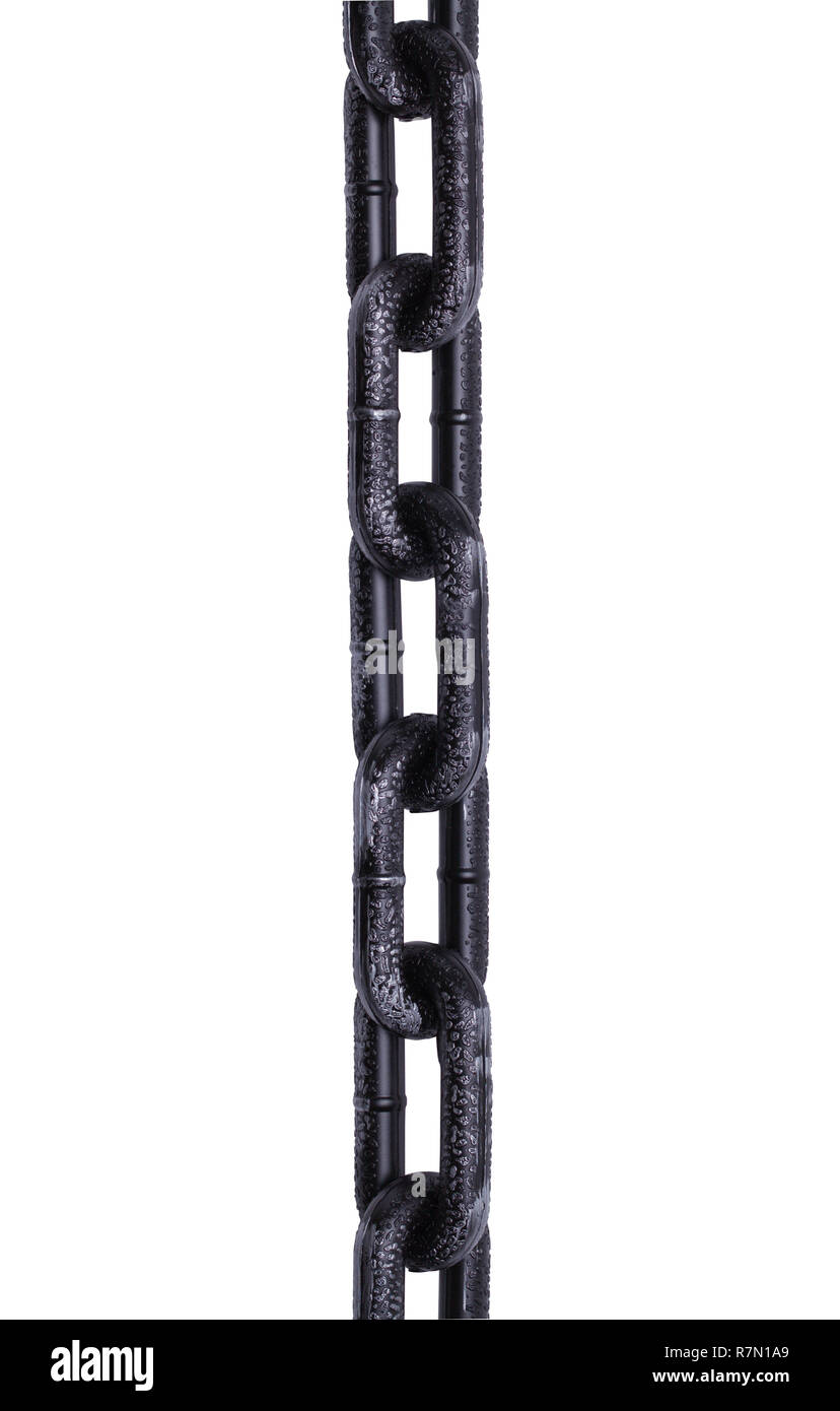 Black Plastic Toy Chain Cut Out on White Background Stock Photo - Alamy