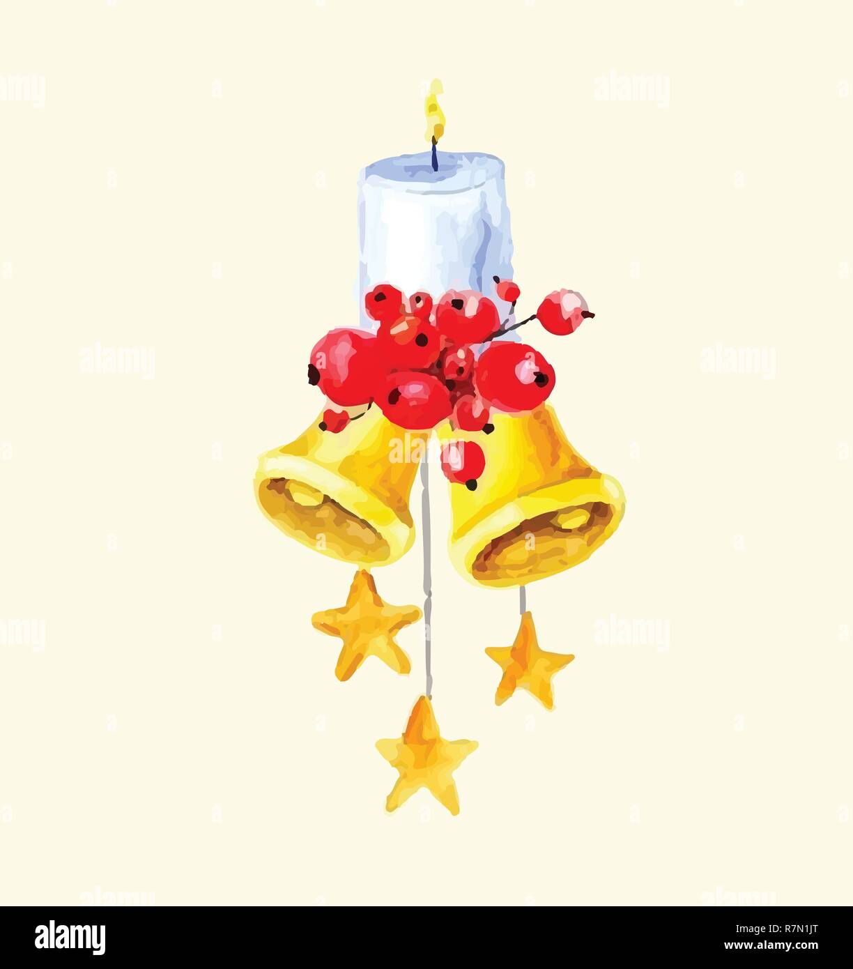 Christmas bells. Watercolor illustration Stock Vector Image & Art - Alamy