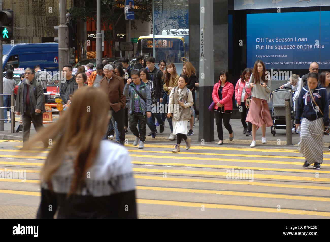 Pedestrian crossing, Hong Kong, China Stock Photo - Alamy