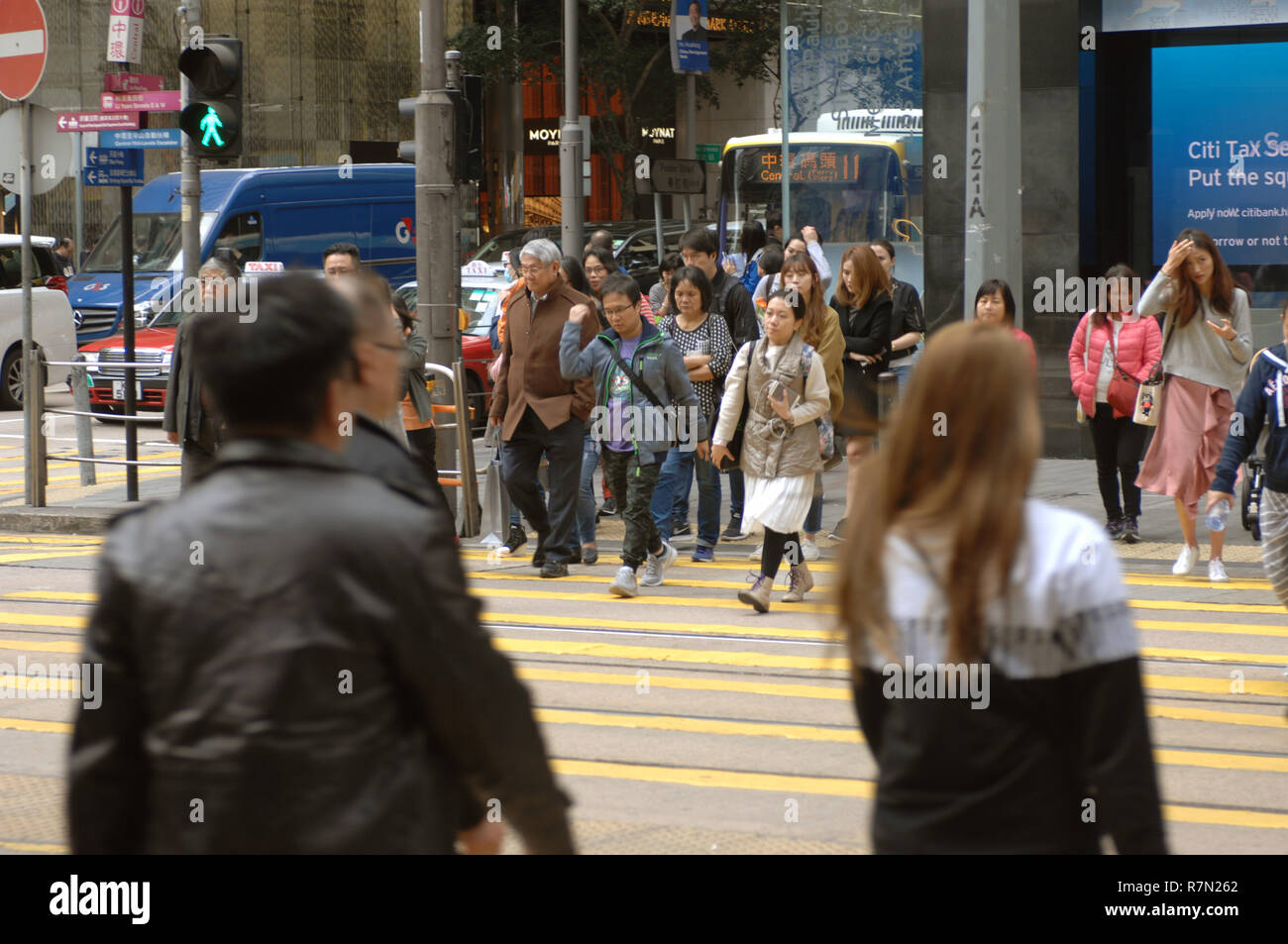 Pedestrian crossing, Hong Kong, China Stock Photo - Alamy
