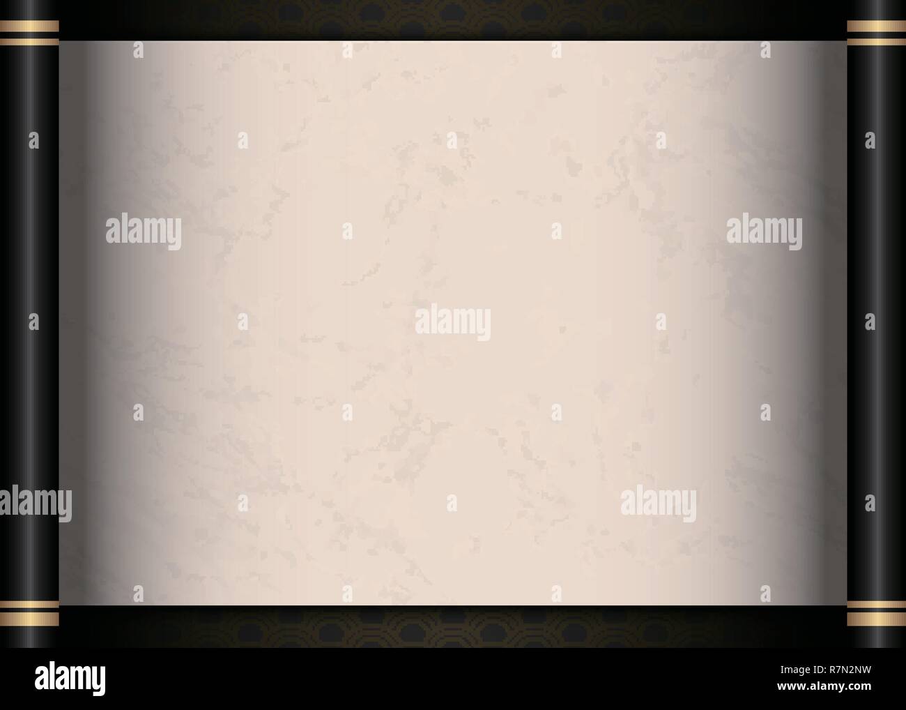 Retro traditional Chinese style black scroll paper template spiral ...