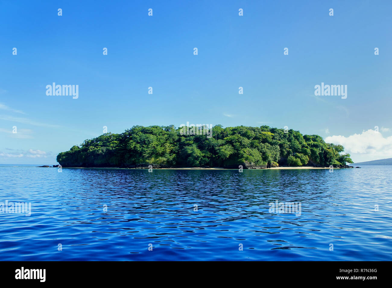 Small island off the coast of Taveuni, Fiji. Fiji is an archipelago of ...