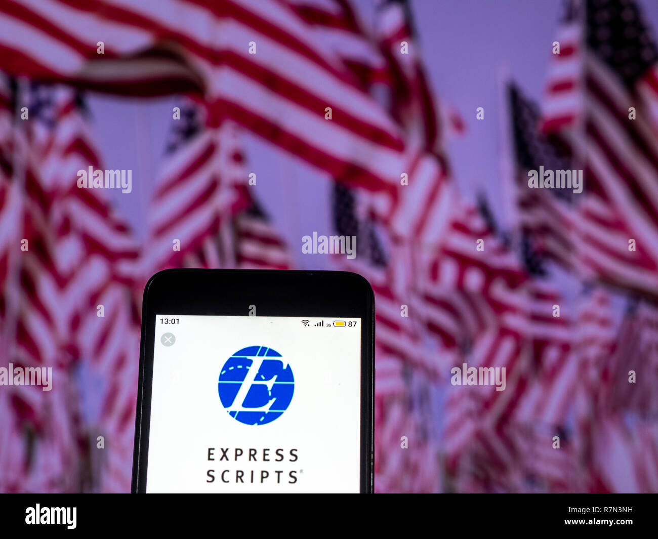 Express Scripts Company logo seen displayed on smart phone Stock Photo ...