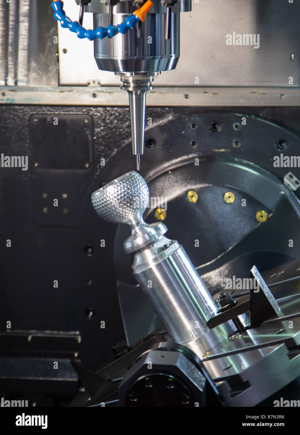 Machining steel cup on industrial milling machine Stock Photo - Alamy