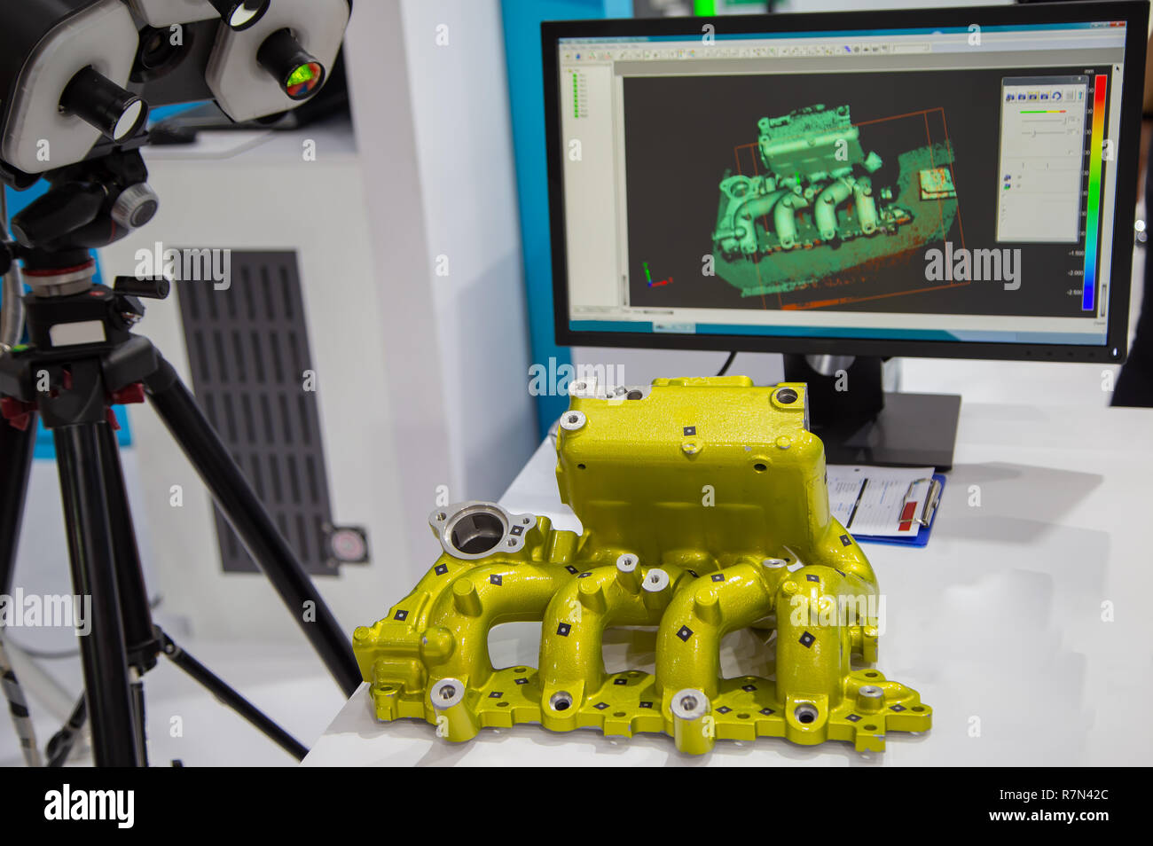 White light LED optical sensor scanner manufacturing system Stock Photo ...