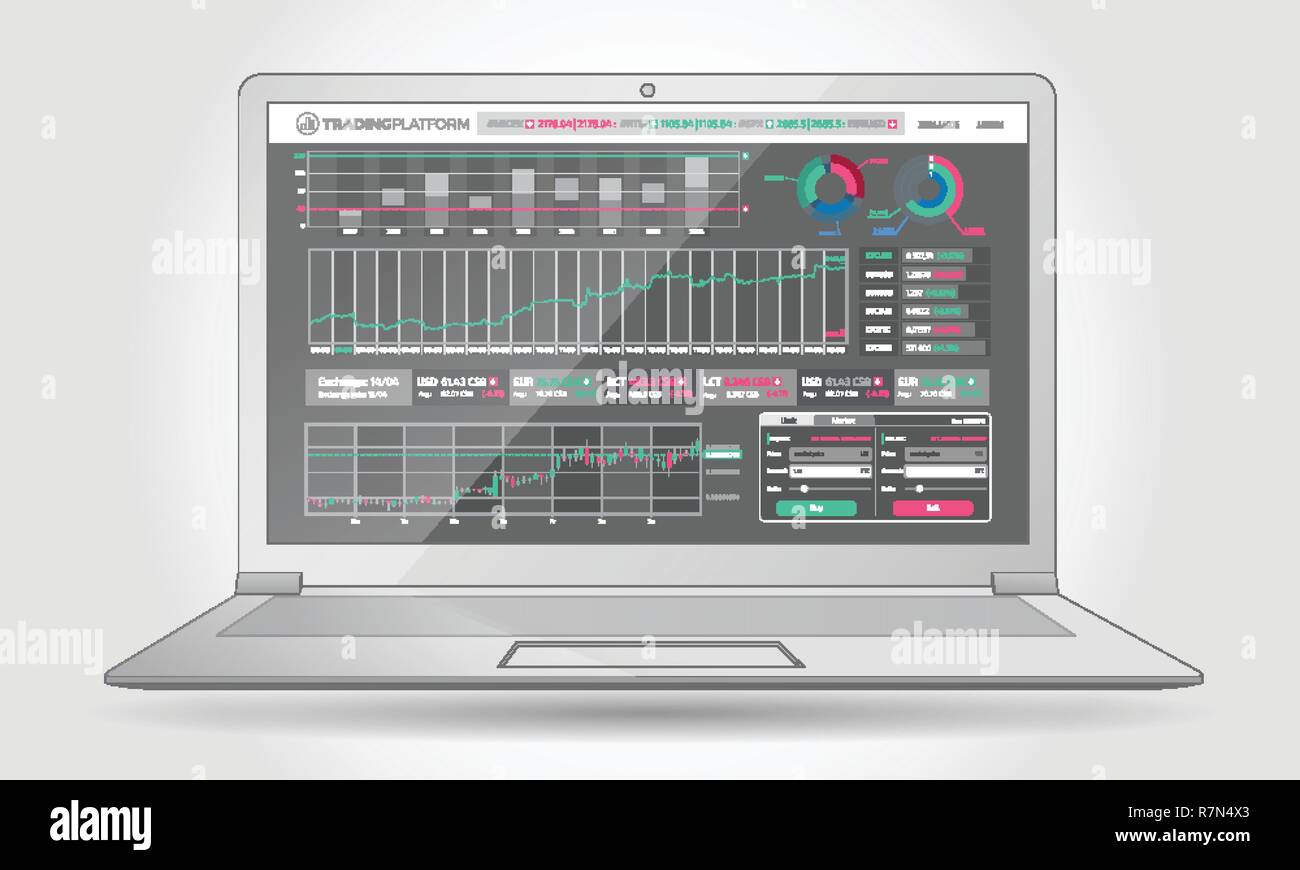 Trading Platform Interface With Infographic Elements Stock Vector Image ...