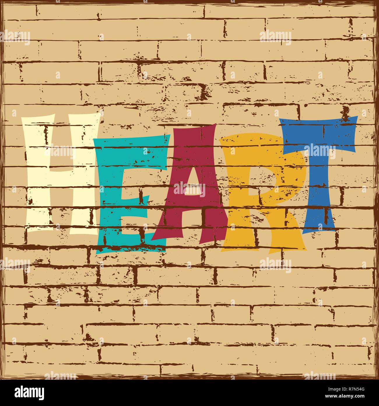 Heart record on the wall Vector illustration Poster design Stock Vector ...