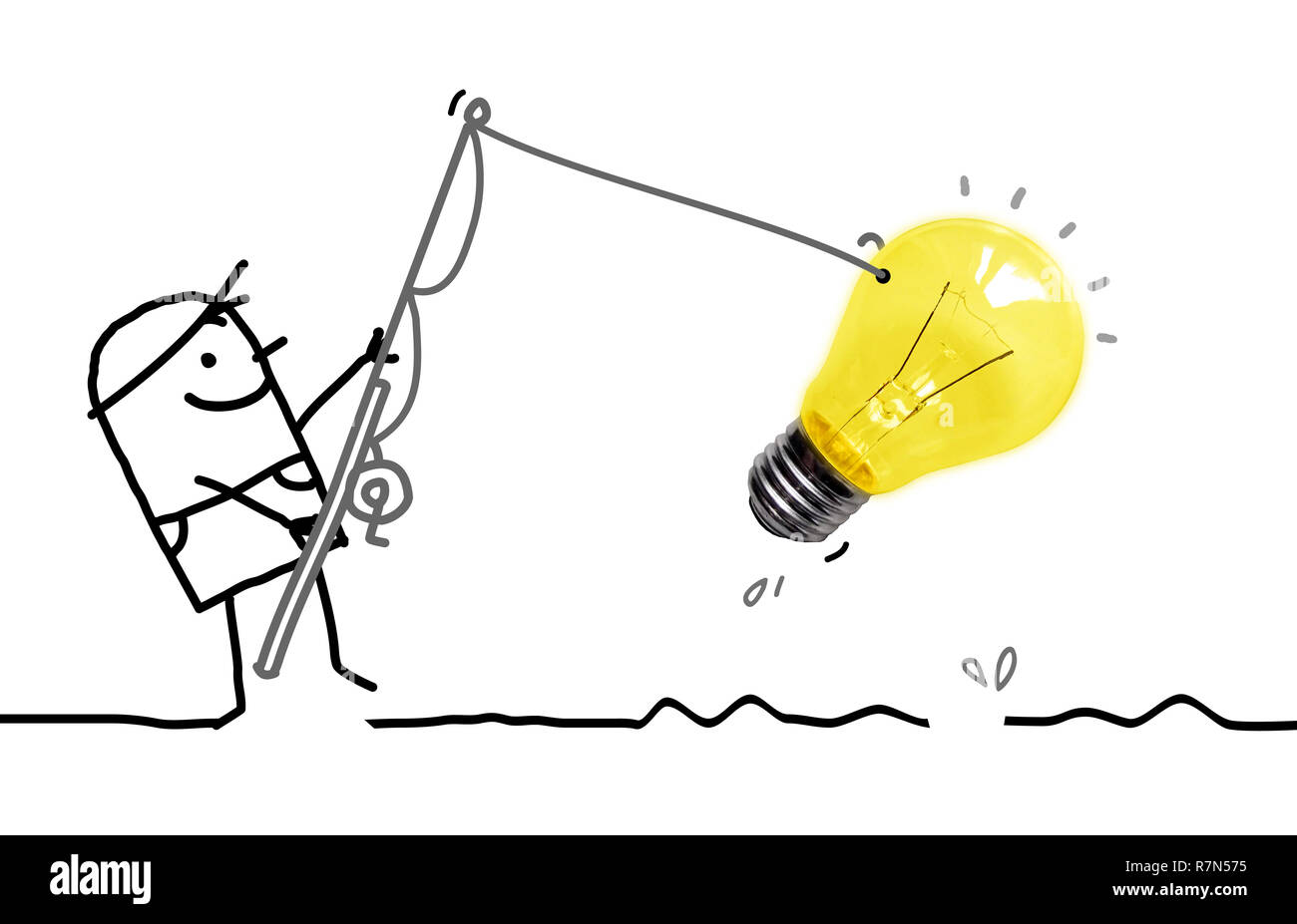 Happy light bulb cartoon hi-res stock photography and images - Alamy