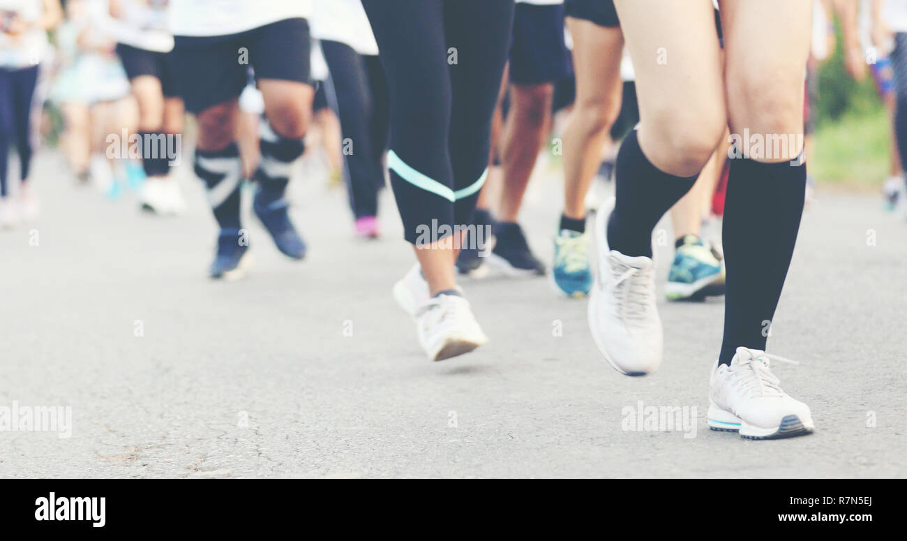 Motion blur of Marathon running Stock Photo - Alamy