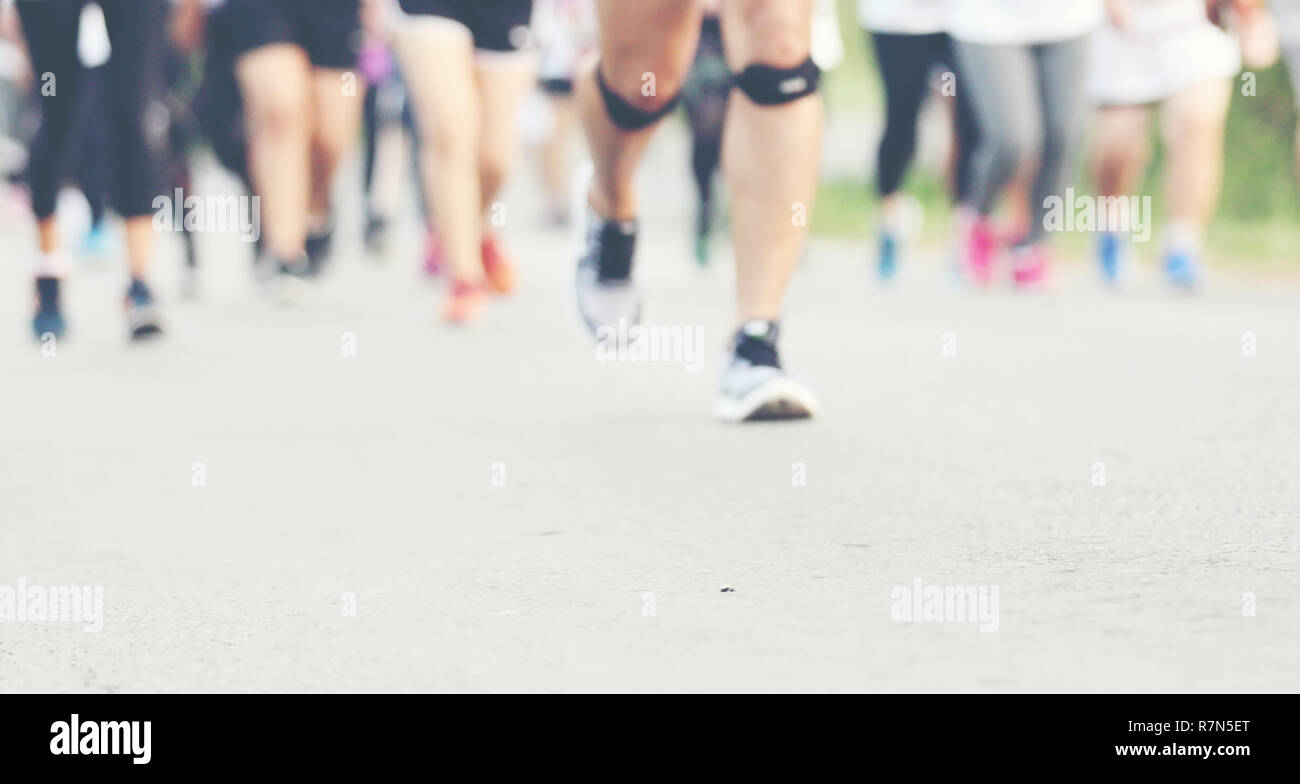 Motion blur of Marathon running Stock Photo - Alamy