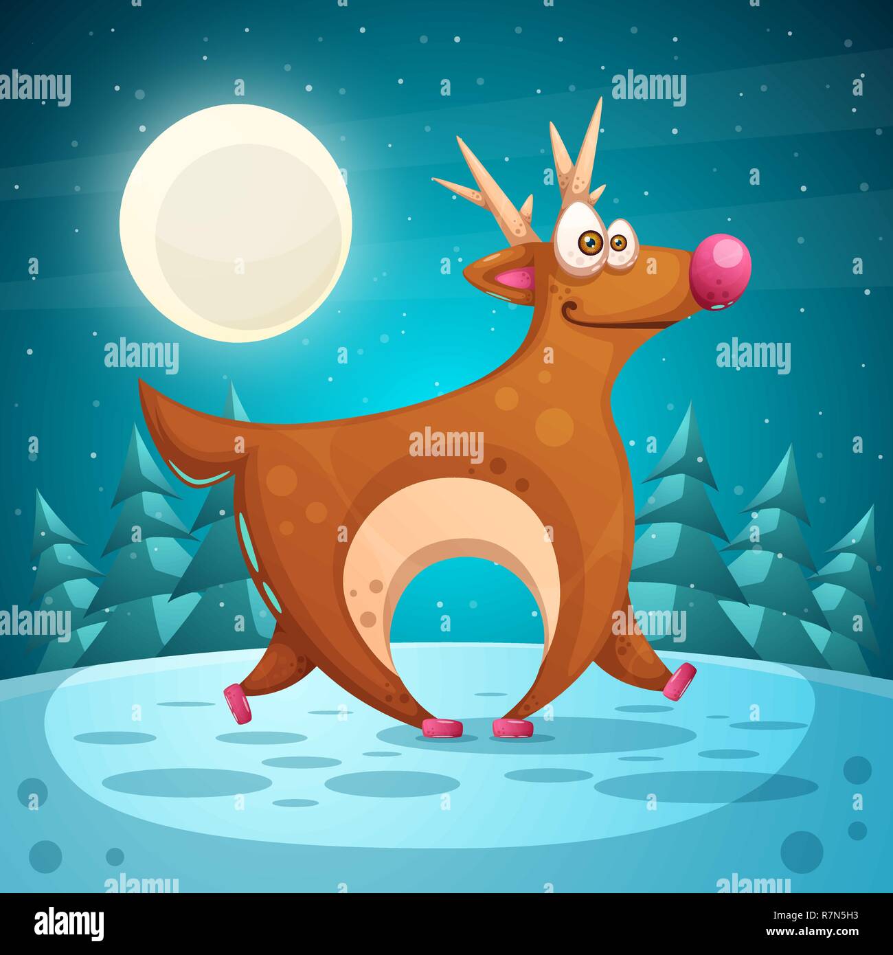 Winter landscape colorful christmas Stock Vector Images - Alamy