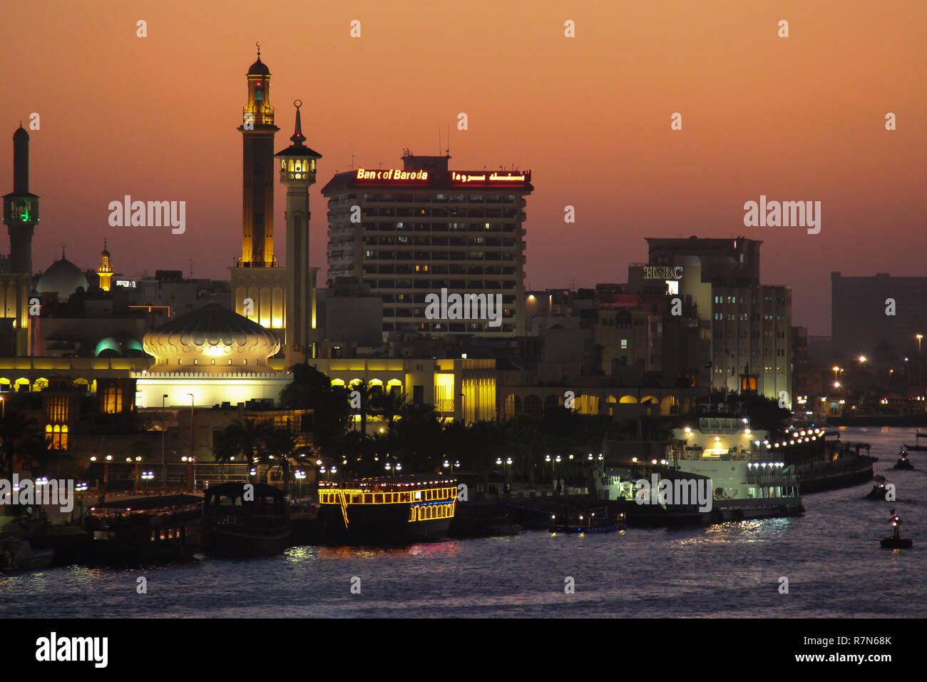 Dubai creek lights hi-res stock photography and images - Alamy