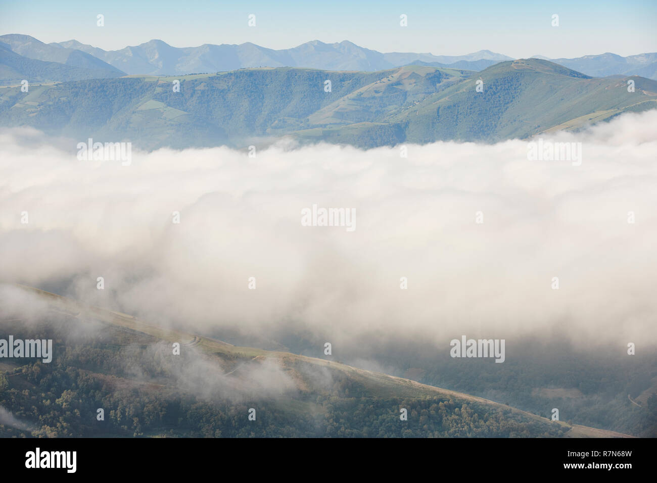Forest mountain landscape in Asturias. Nature tourism in Spain ...