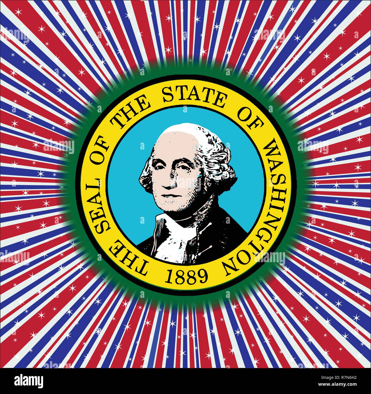 Abstract and retro grunge red white and blue backround design element ...