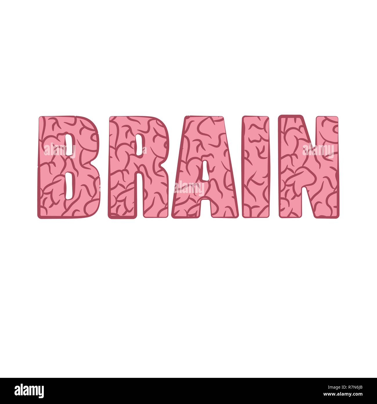 Pink abstract silhouette of human brain word Stock Vector Image & Art ...