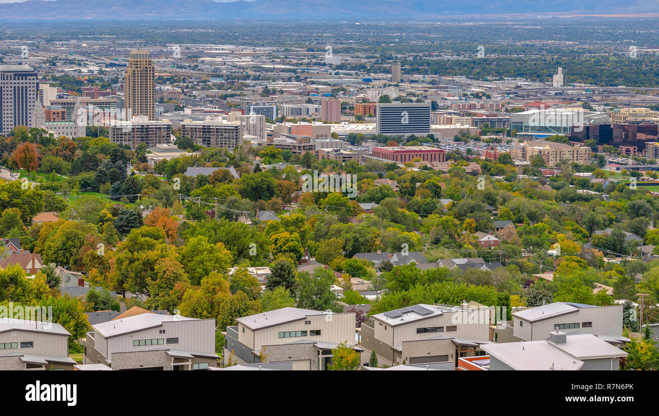 Aerial salt lake city night hi-res stock photography and images - Alamy