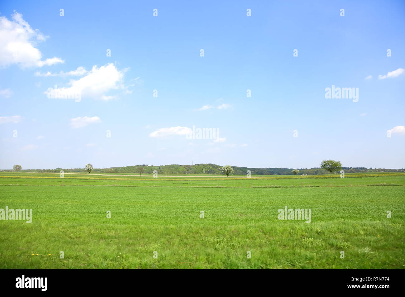 Springtime view of extensive farmland in the countryside Stock Photo ...
