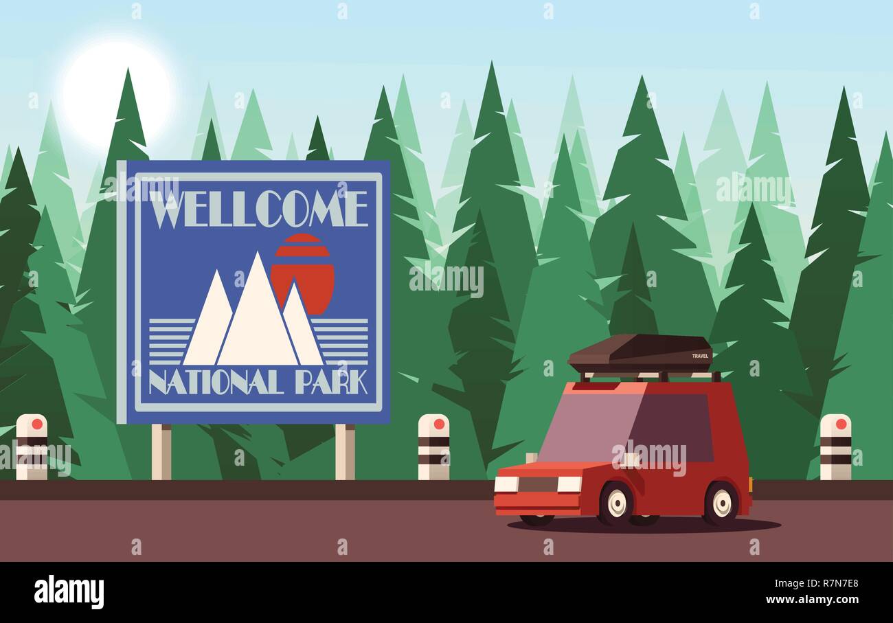 Traveling or Tourism Concept. Vector 2D Illustration Stock Vector Image ...