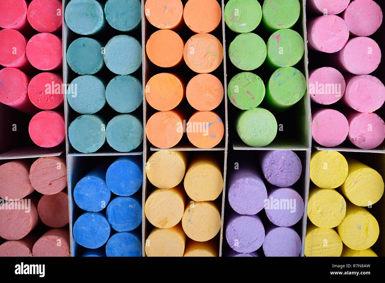 color chalk in box Stock Photo - Alamy