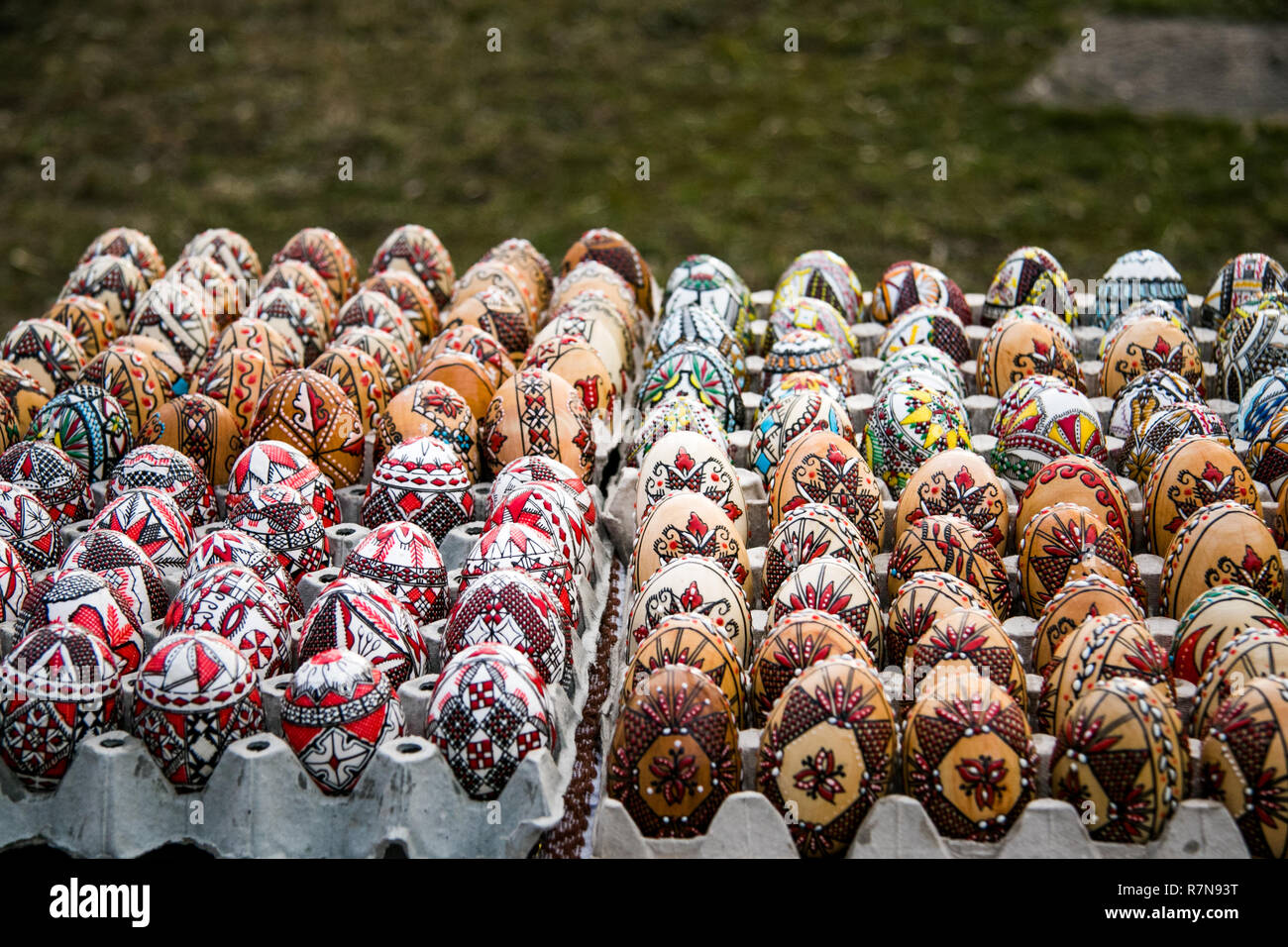 Painted Easter Eggs, Bucharest, Village museum, Romania Stock Photo - Alamy