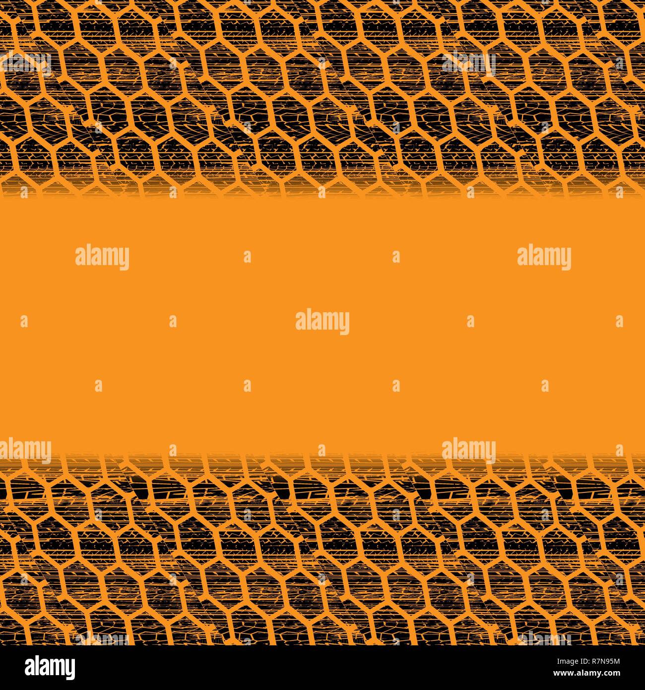 Orange background with black grunge tire tracks Stock Vector Image ...