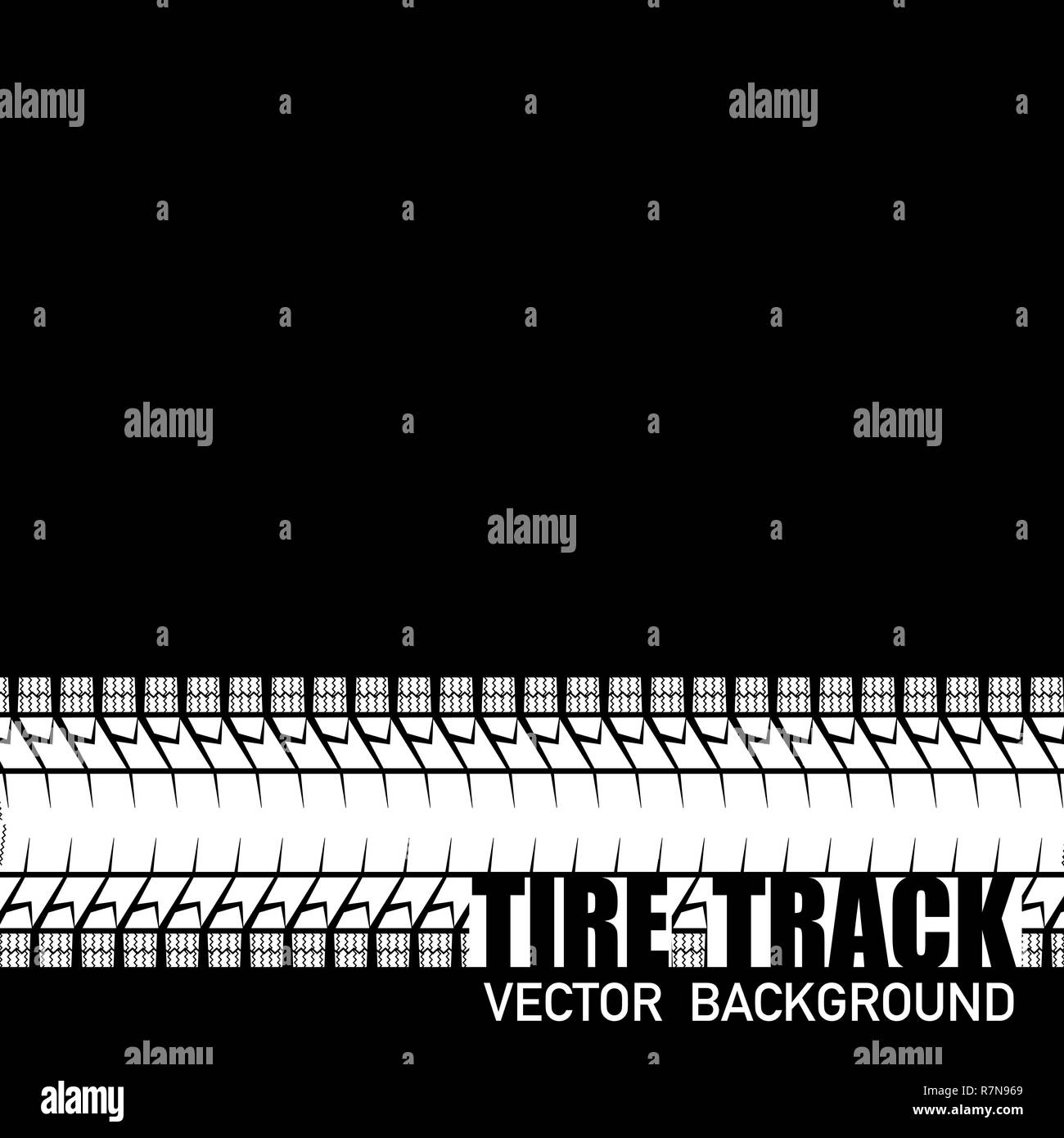 Black background with white tire track and sample text Stock Vector ...