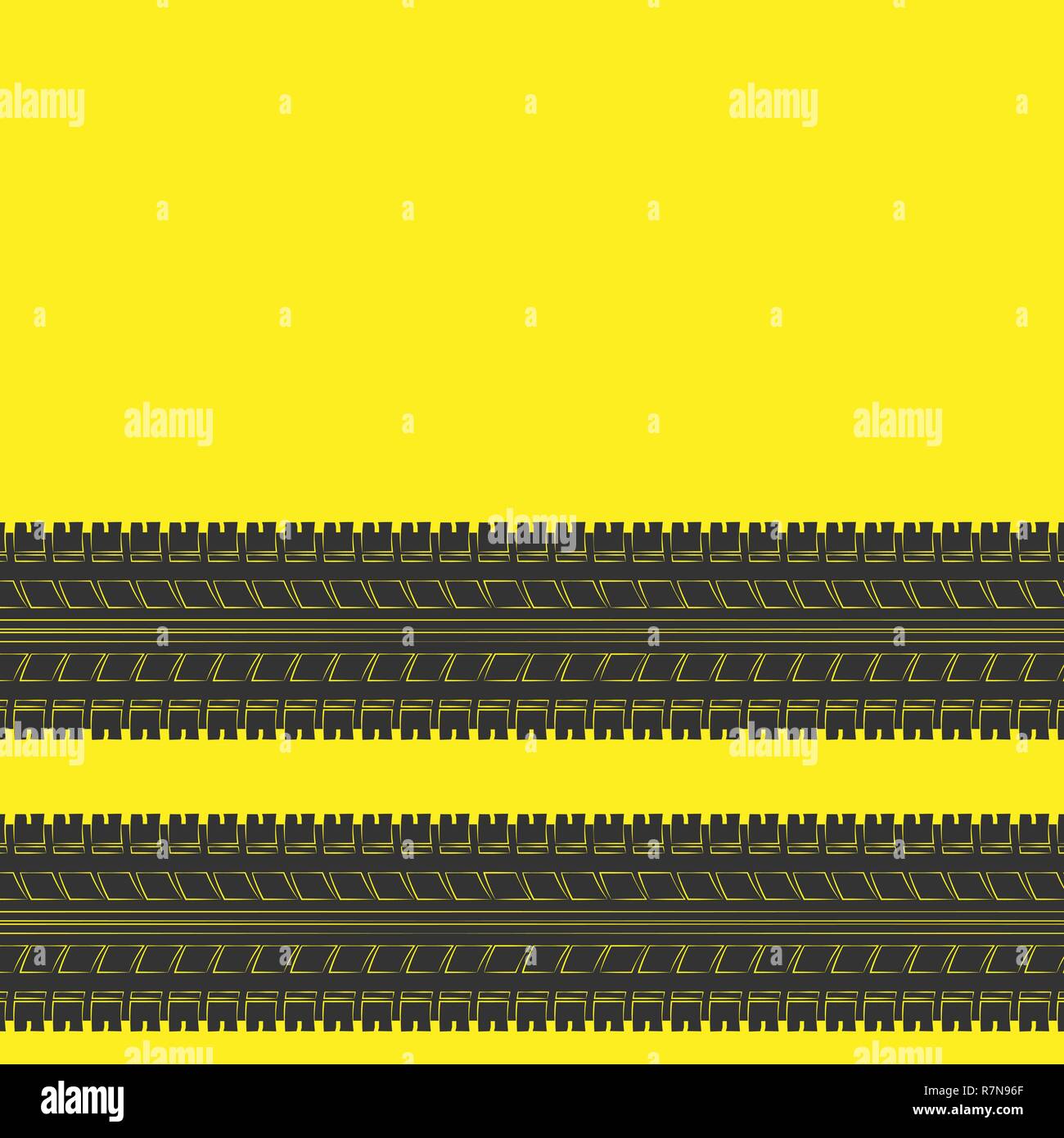 Yellow background with black tire track silhouette Stock Vector Image ...