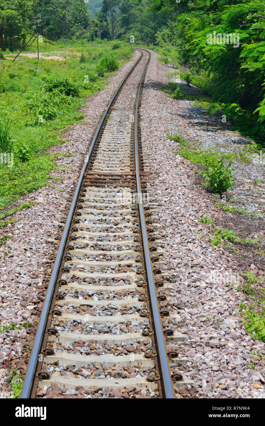 train tracks in country developing Stock Photo - Alamy