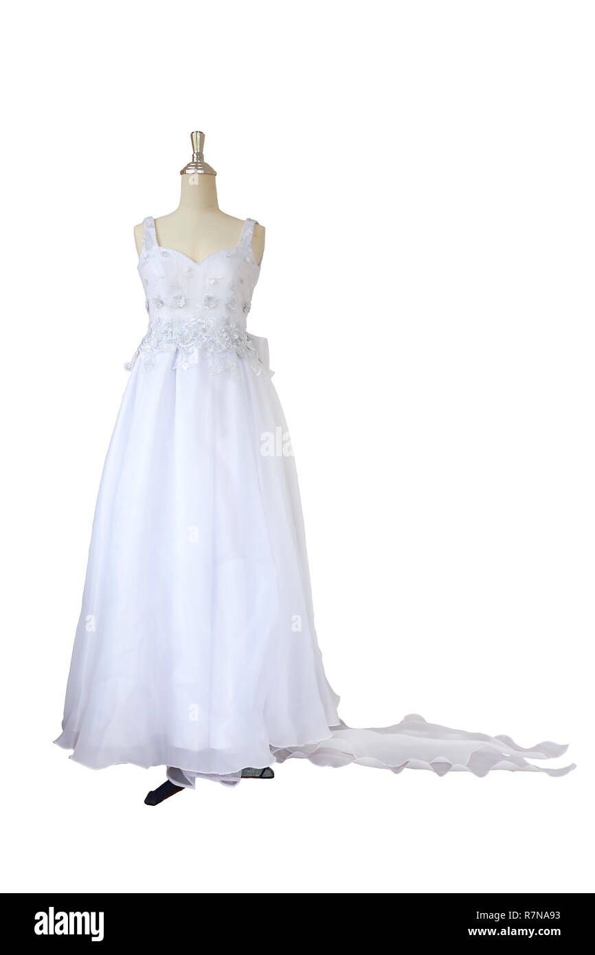 Wedding dress isolated on white background Stock Photo - Alamy