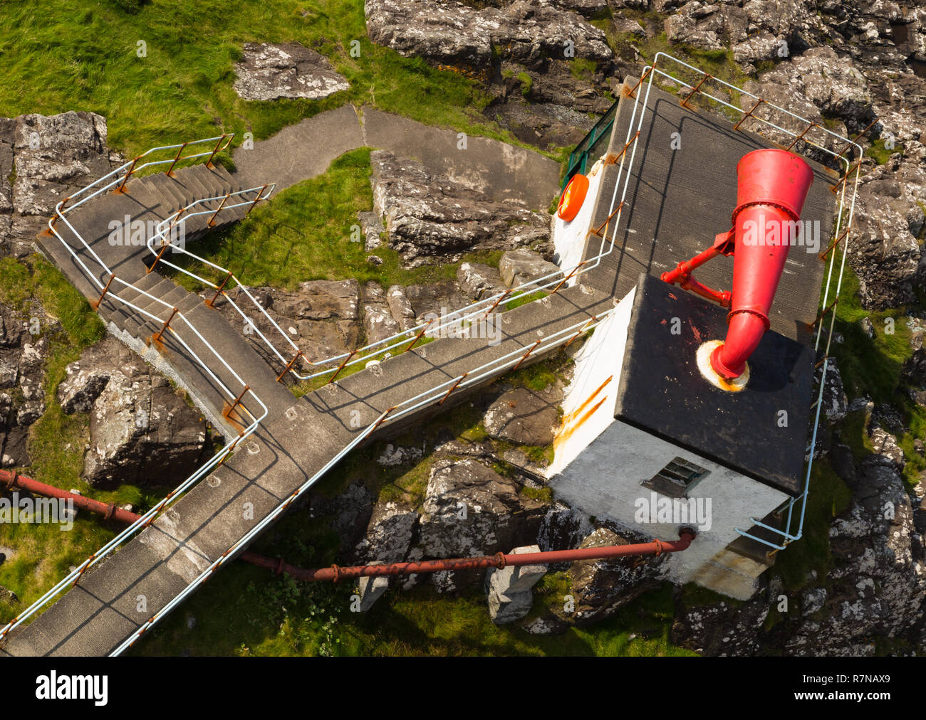 Foghorn installation (now disused) at Ardnamurchan Lighthouse Stock ...