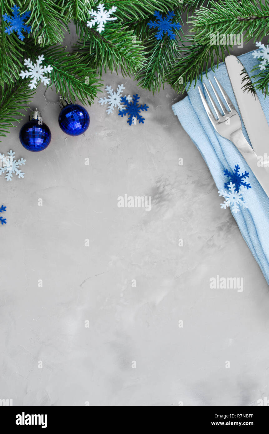 Background for writing the Christmas Menu. Winter Table Setting ...