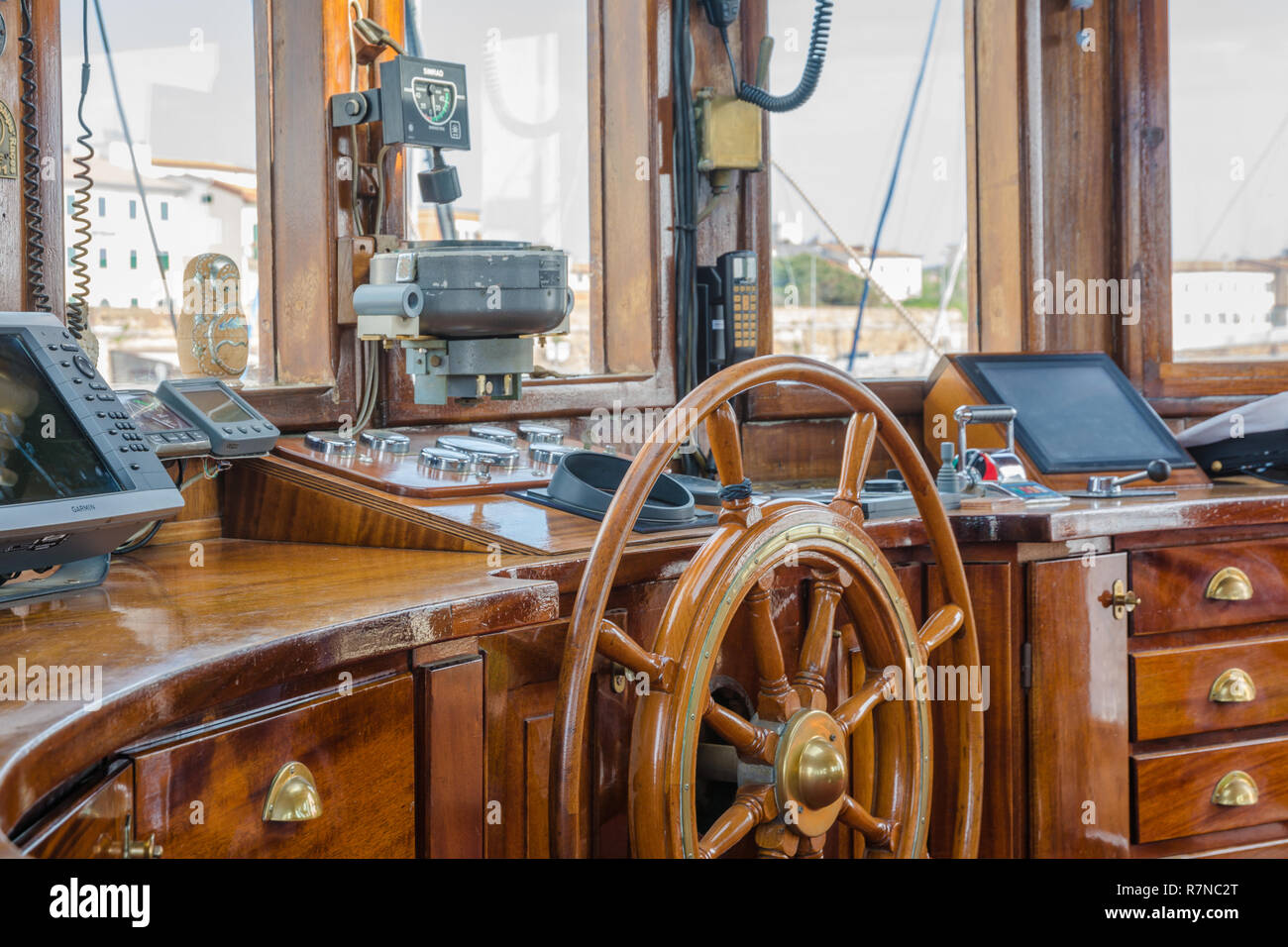 instruments for marine navigation in the captain's cabin. Nave Italia ...