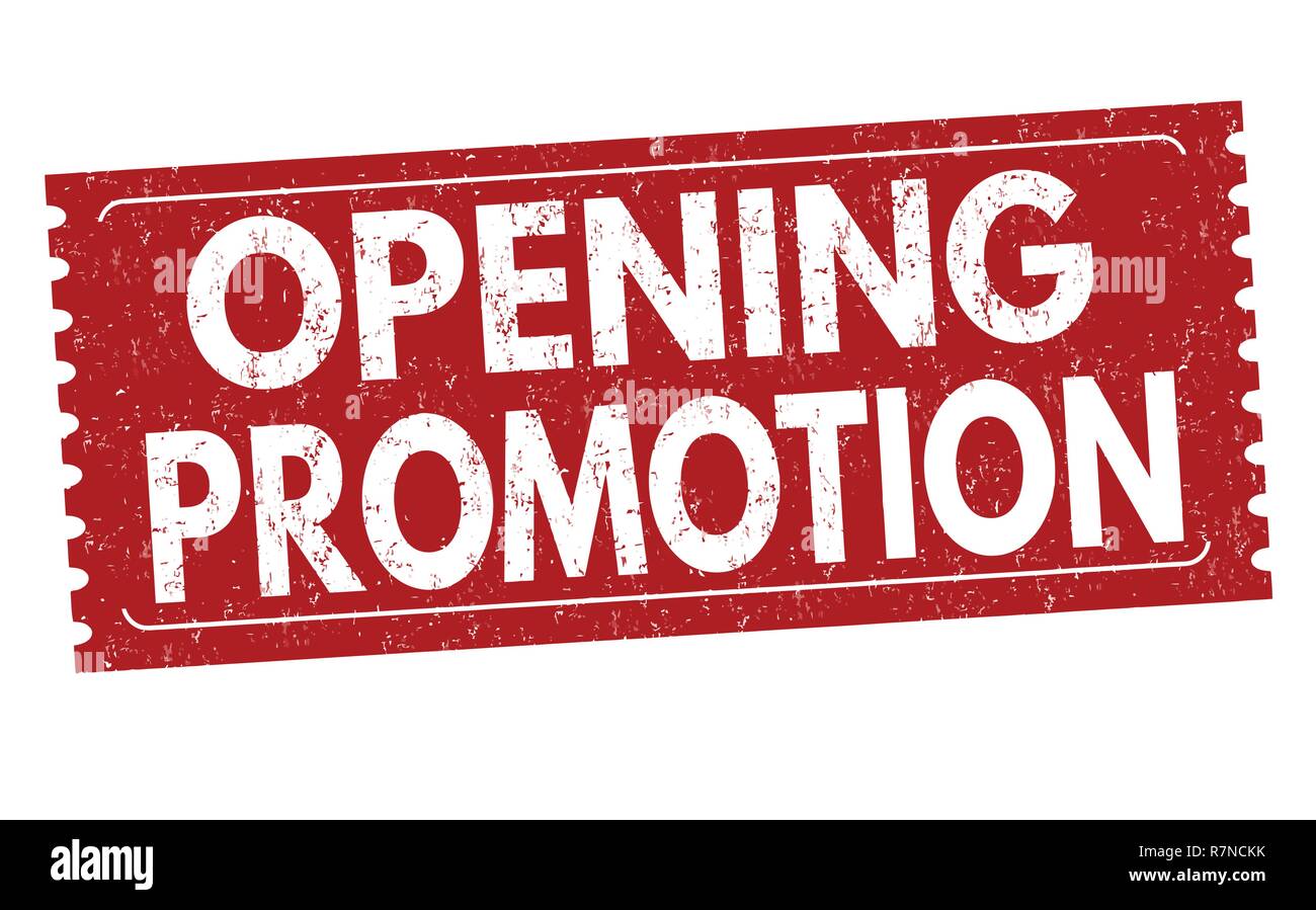 Opening promotion sign or stamp on white background, vector ...