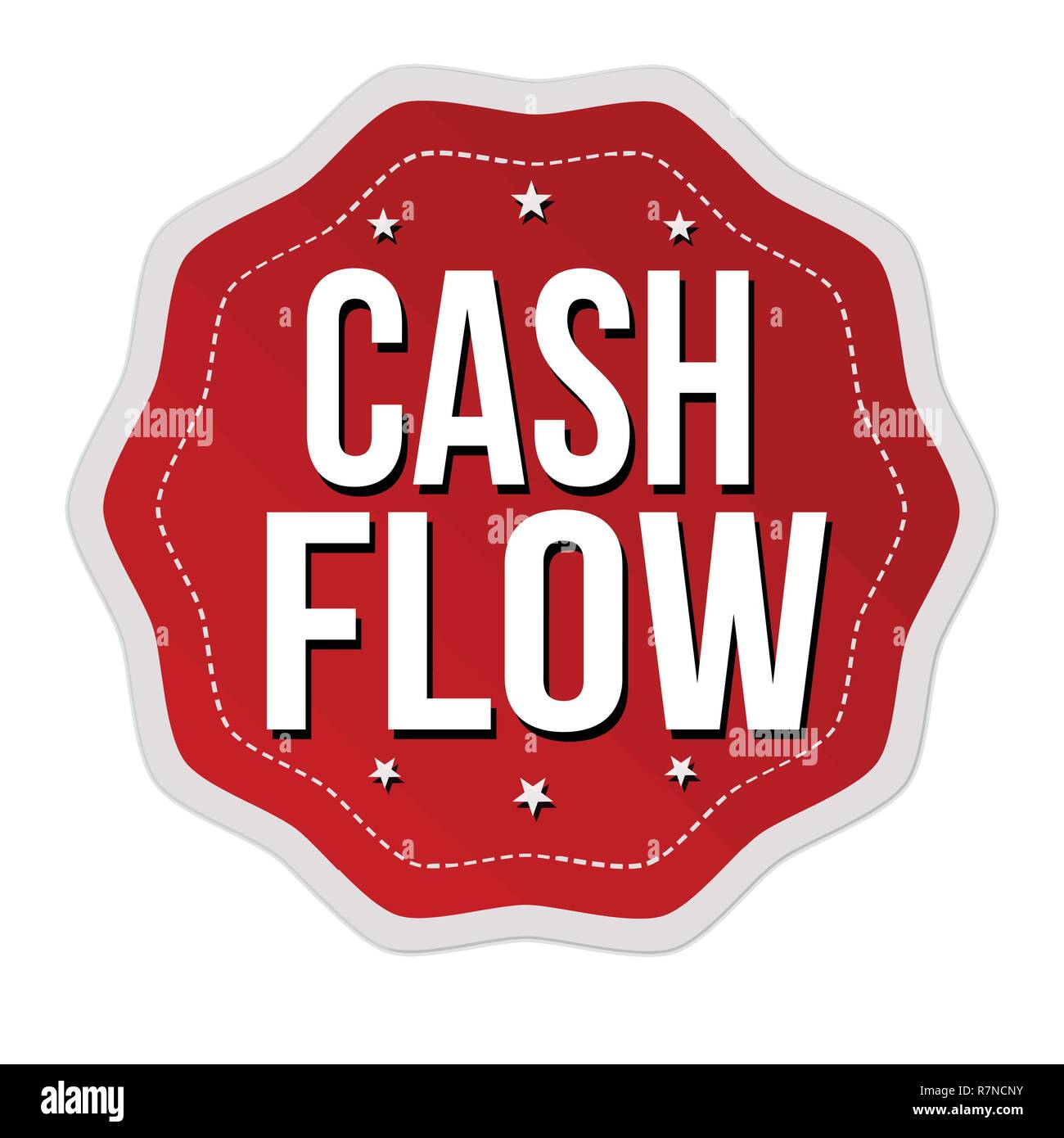 Cash flow label or sticker on white background, vector illustration ...