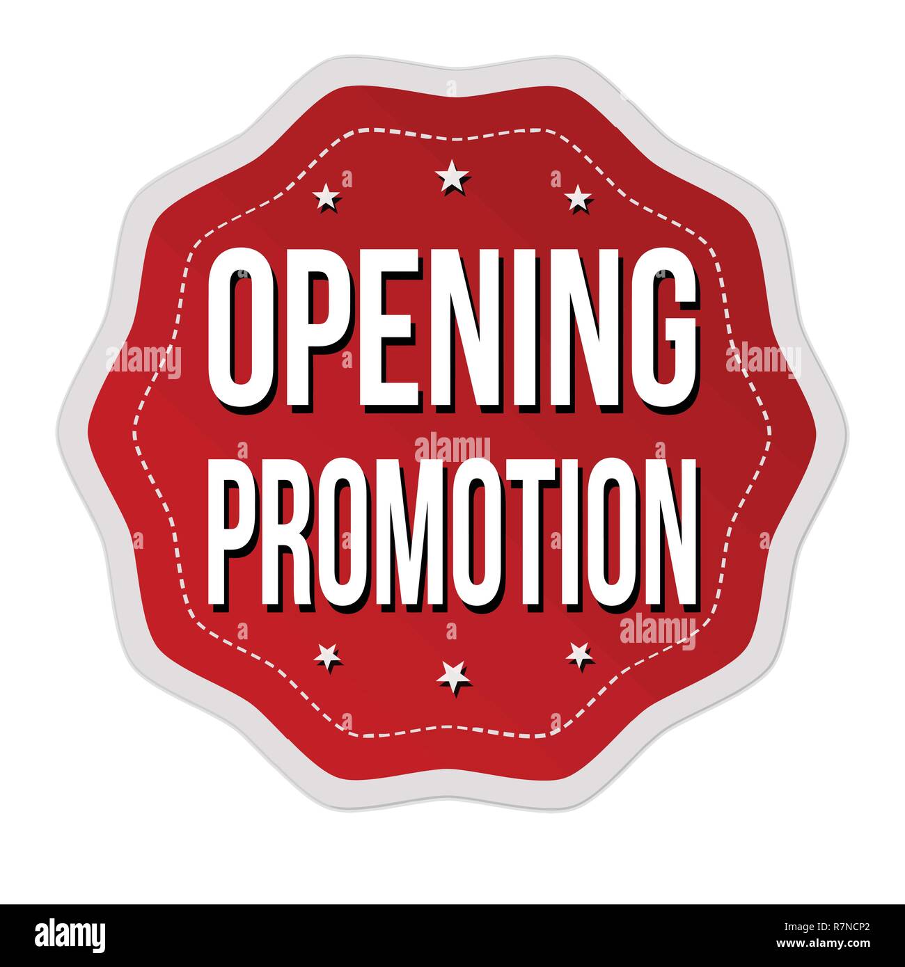 Opening promotion label or sticker on white background, vector ...