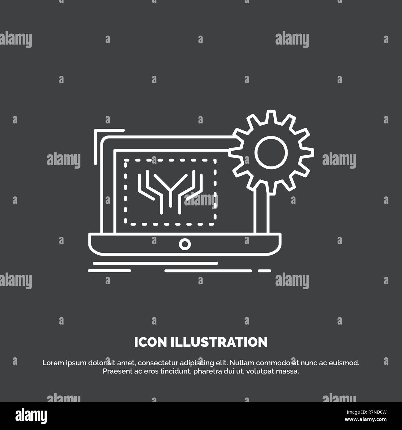 Blueprint, circuit, electronics, engineering, hardware Icon. Line vector symbol for UI and UX ...