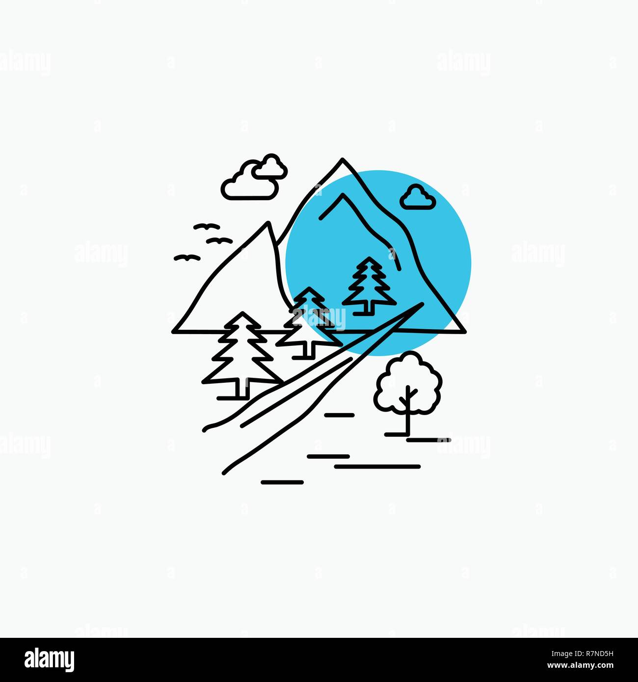 Mountains hill rocks valley Stock Vector Images - Alamy