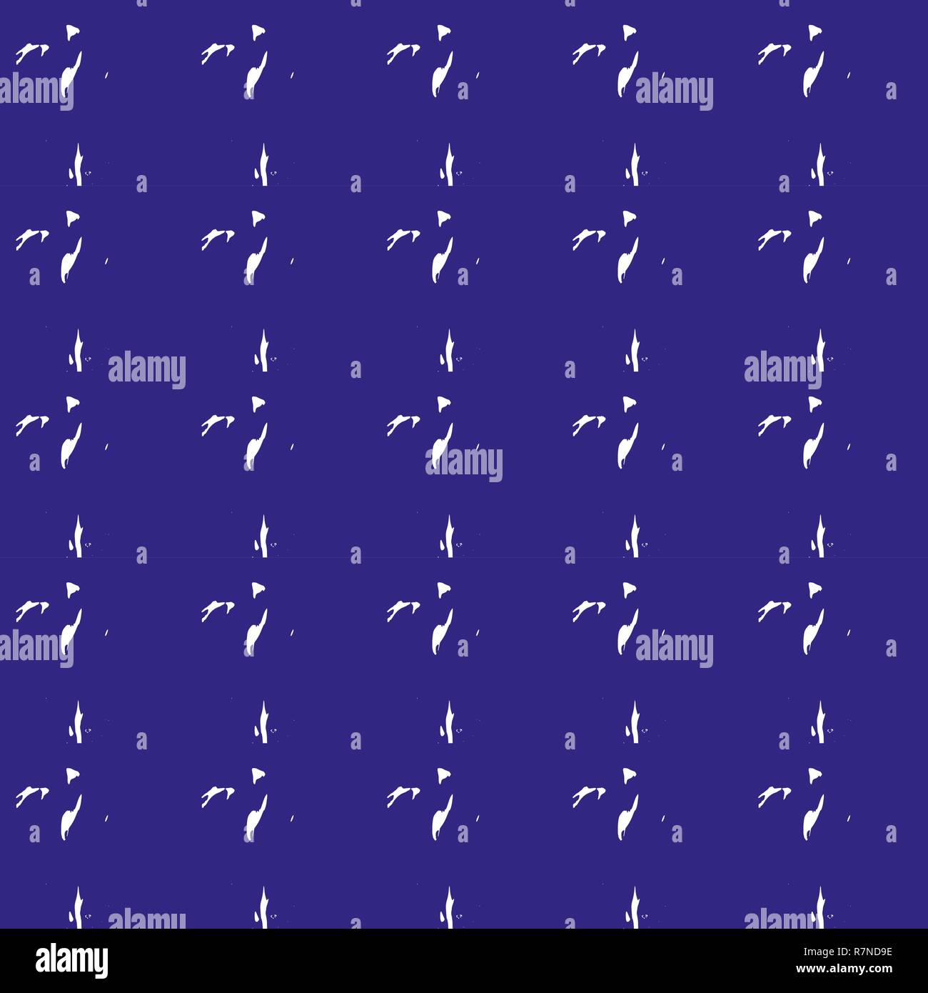 Seamless random patterns on a blue background on fabric, tile, etc ...