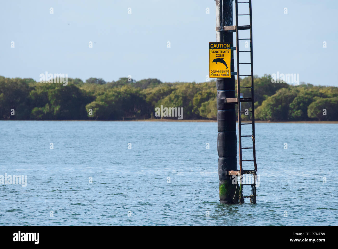Sign warning boaters in a region heavy with industrial boat traffic ...