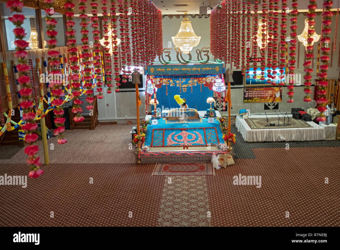 The altar at Baba Makhan Shah Lobana Sikh temple in Richmond Hill ...