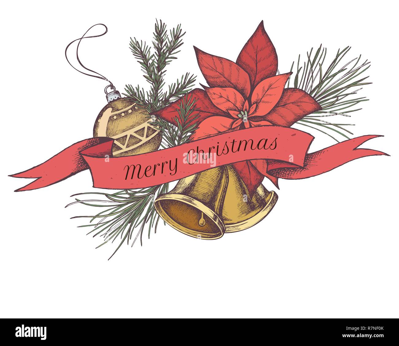 Christmas decorations hand bells Stock Vector Images - Alamy
