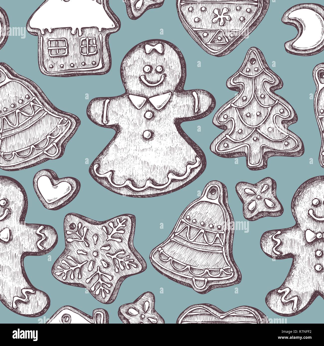 Gingerbread men christmas cookies Stock Vector Images - Alamy