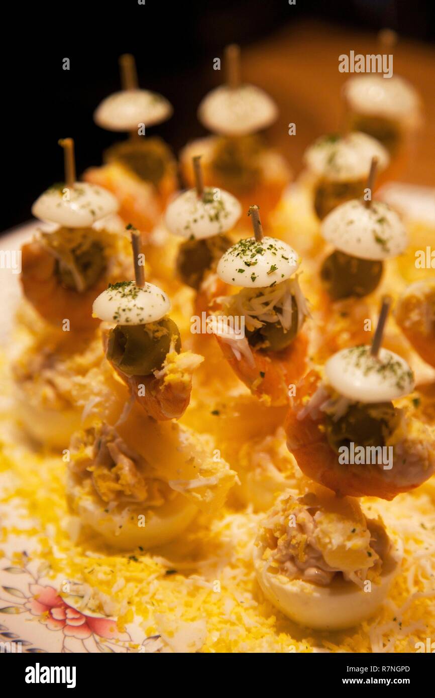 Spain, Basque country, San Sebastian, Pintxo, the basque tapas, on the ...