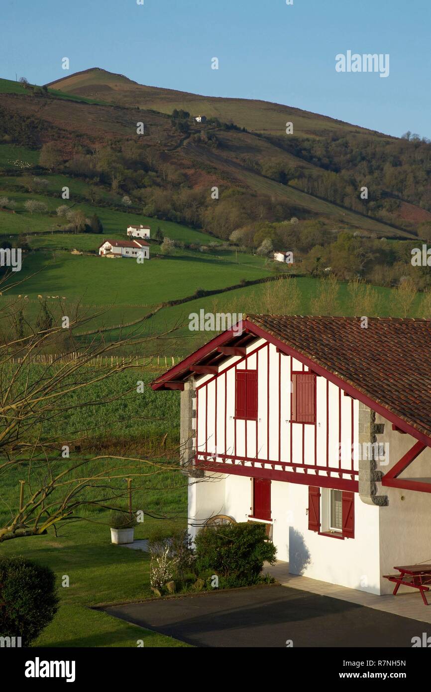France, Pyrenees Atlantiques, Pays Basque, Itxassou, basque traditional ...