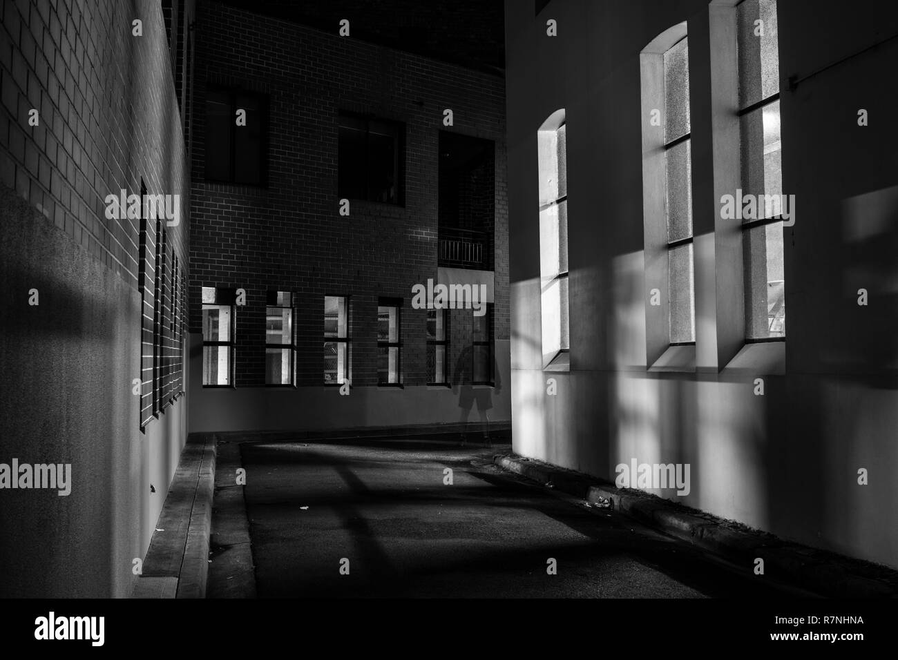 Spooky back street in old industrial area of Sydney Stock Photo - Alamy