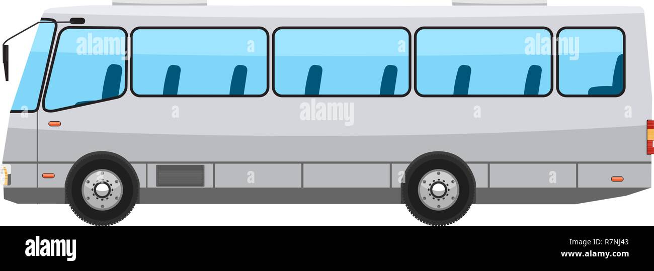 City public bus with flat and solid color style design. Transparent ...