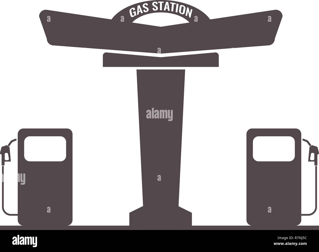 Gas station symbol icon with flat color style design. Vector ...