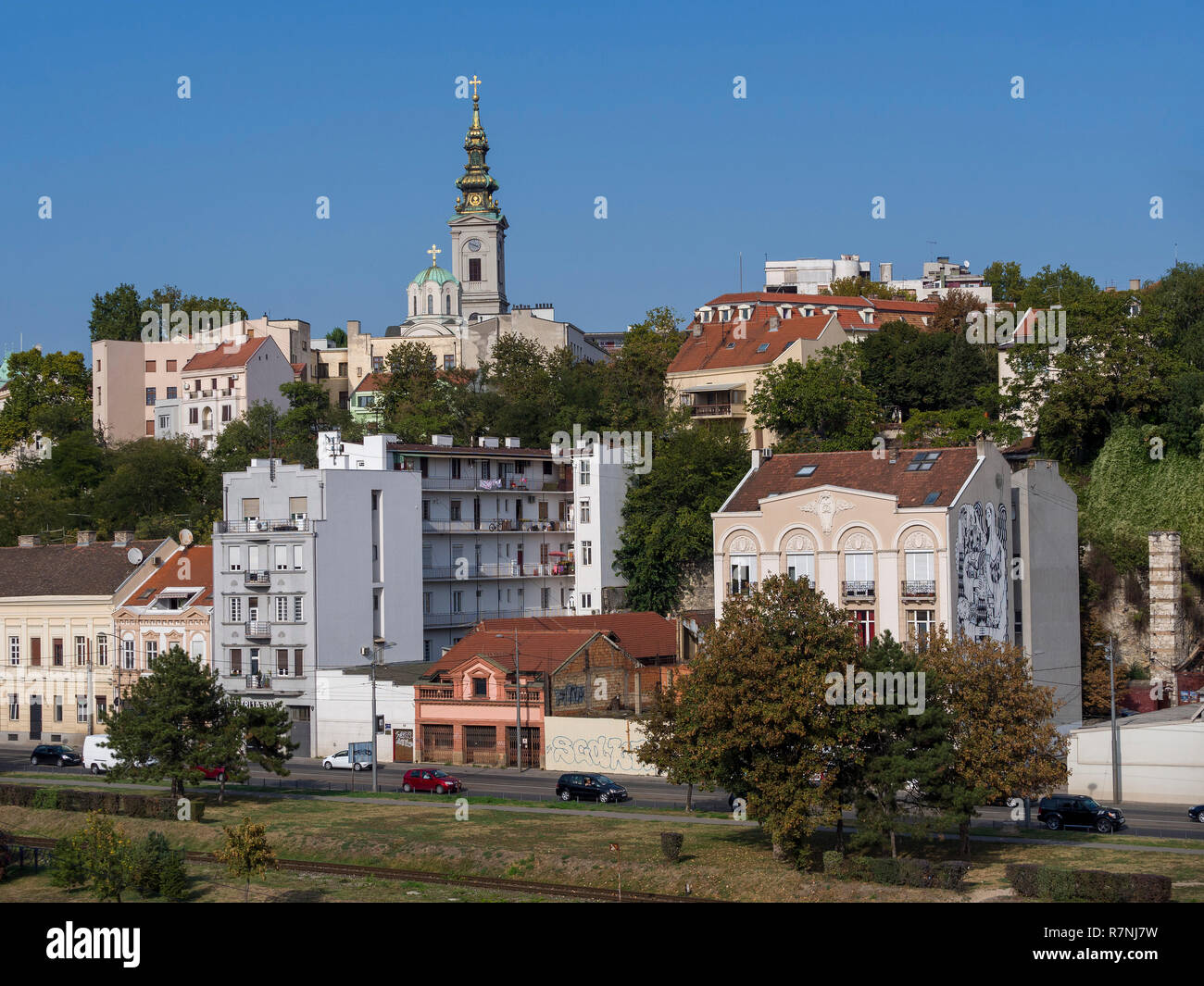 St. Michael, view from Brankova Bridge, Belgrade, Serbia, Europe Stock ...