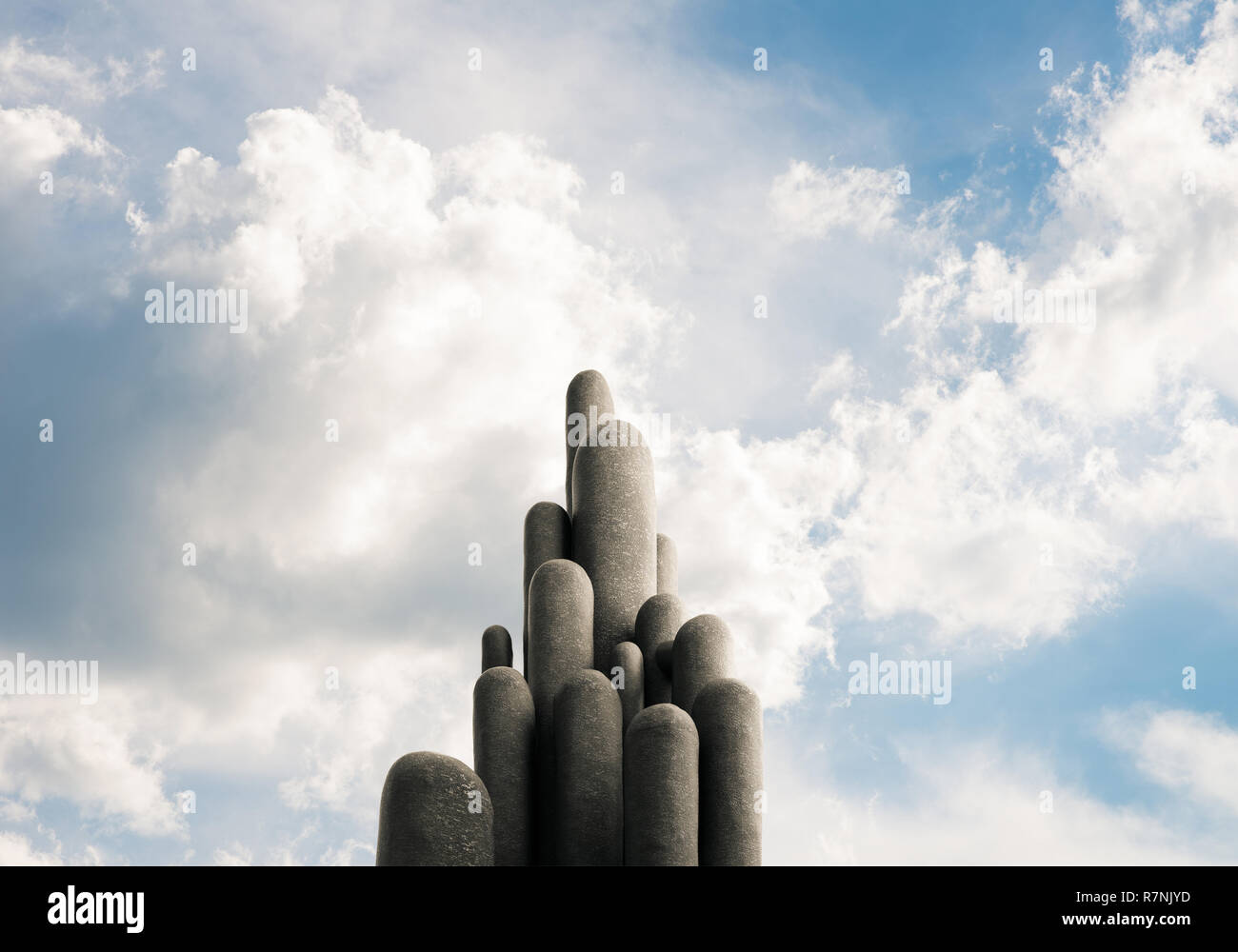 Multiple stone columns with breathtaking landscape Stock Photo - Alamy